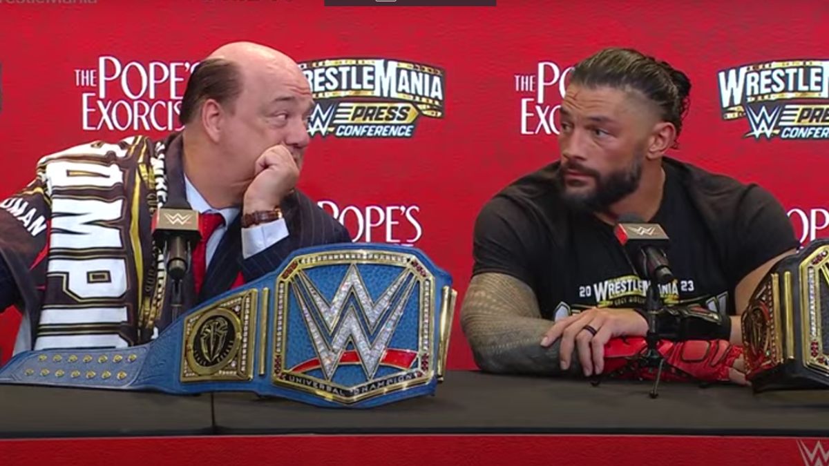 Roman Reigns References CM Punk With Paul Heyman During WrestleMania 39 ... Roman Reigns References CM Punk With Paul Heyman During WrestleMania 39 ...