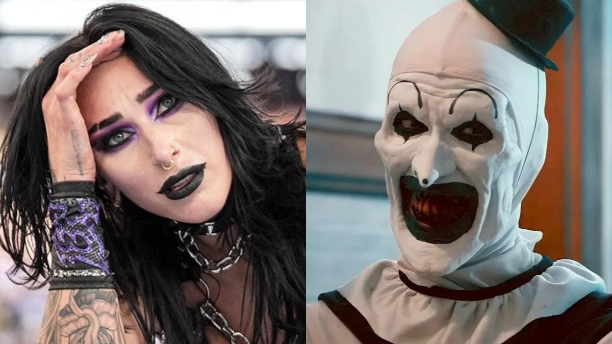 WWE's Rhea Ripley 'Attacked' By Terrifier's Art The Clown - WrestleTalk